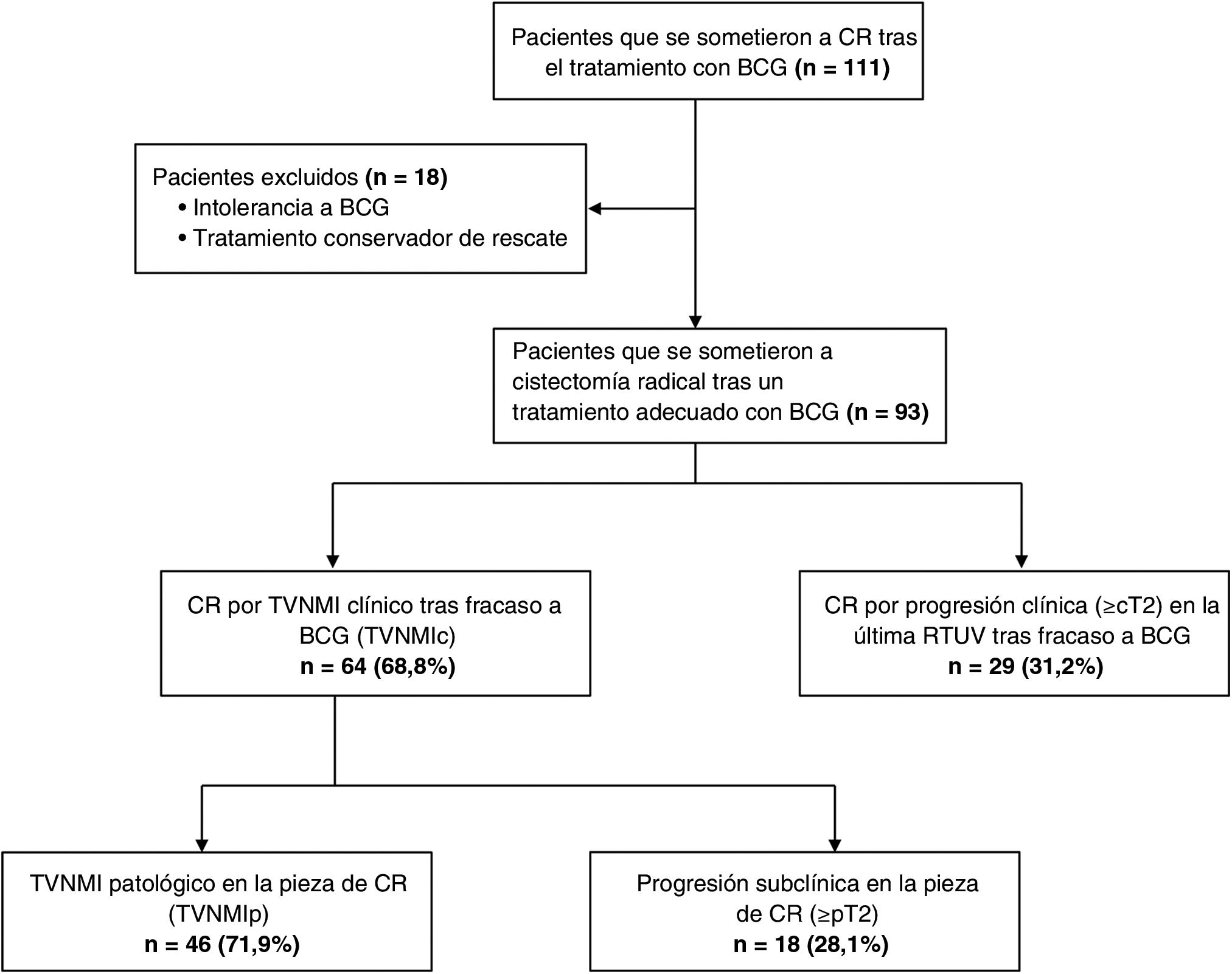 Resultados oncológicos en los pacientes con tumor vesical no músculo ...