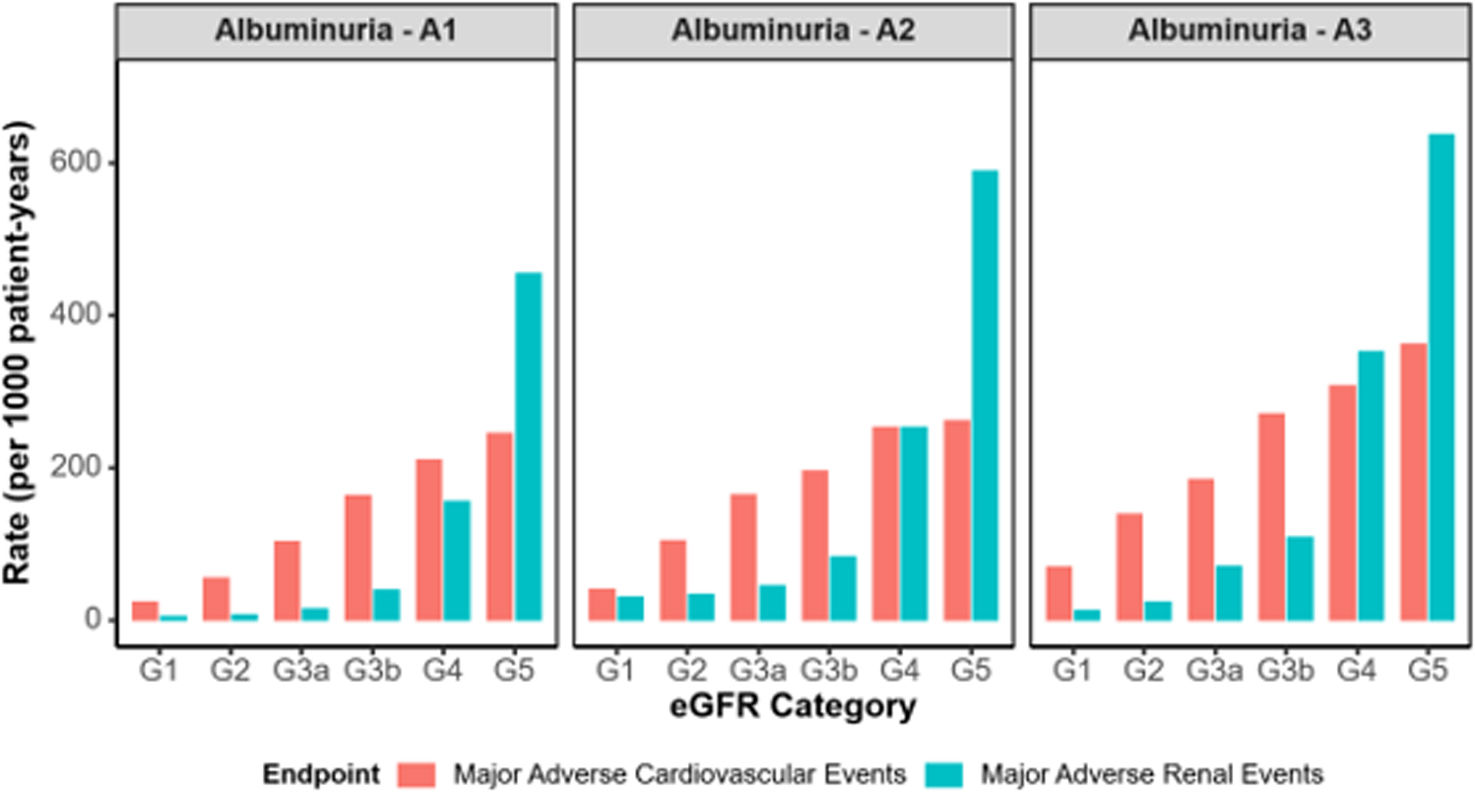 Cardiovascular and renal outcomes according to KDIGO stages of chronic ...