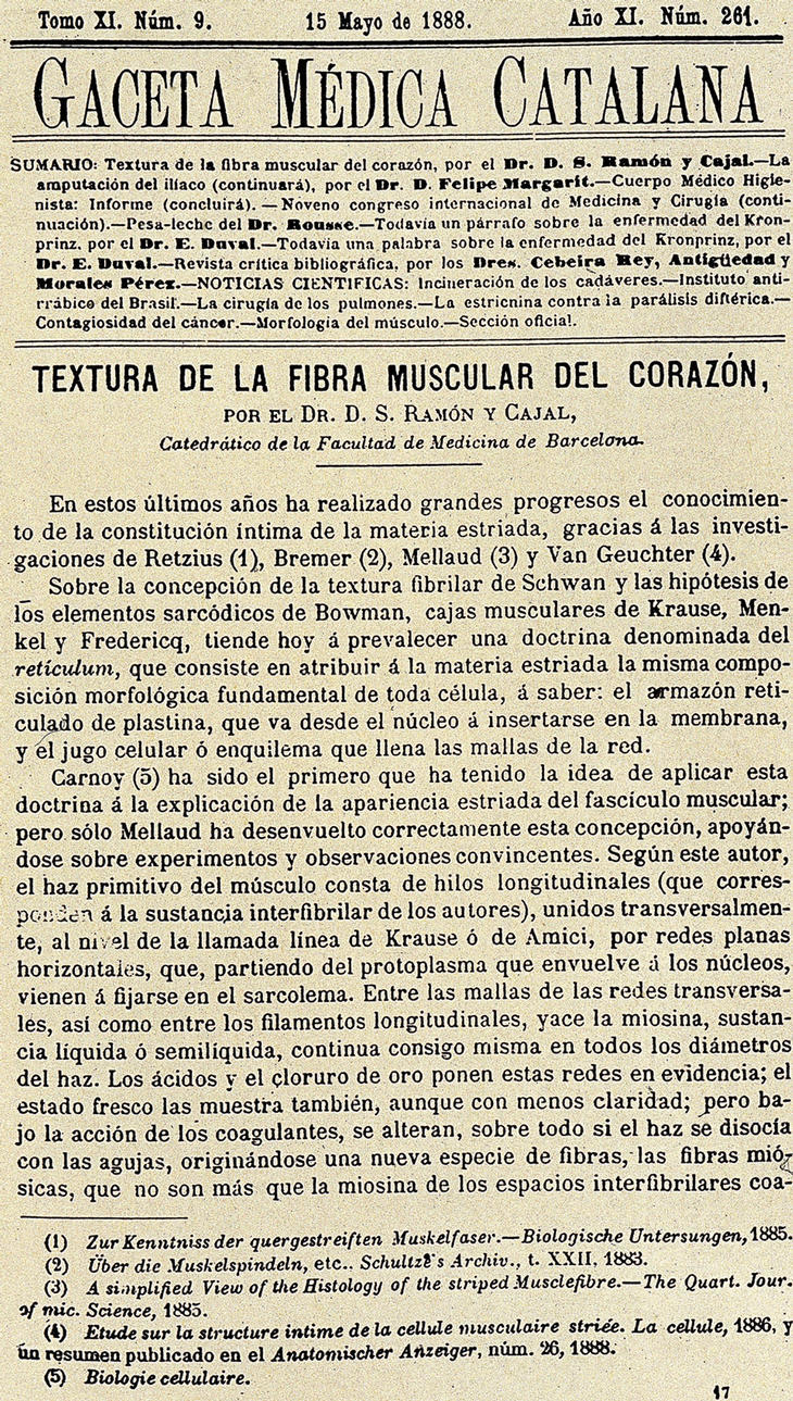 Santiago Ramón y Cajal y la cardiología: su descubrimiento poco ...
