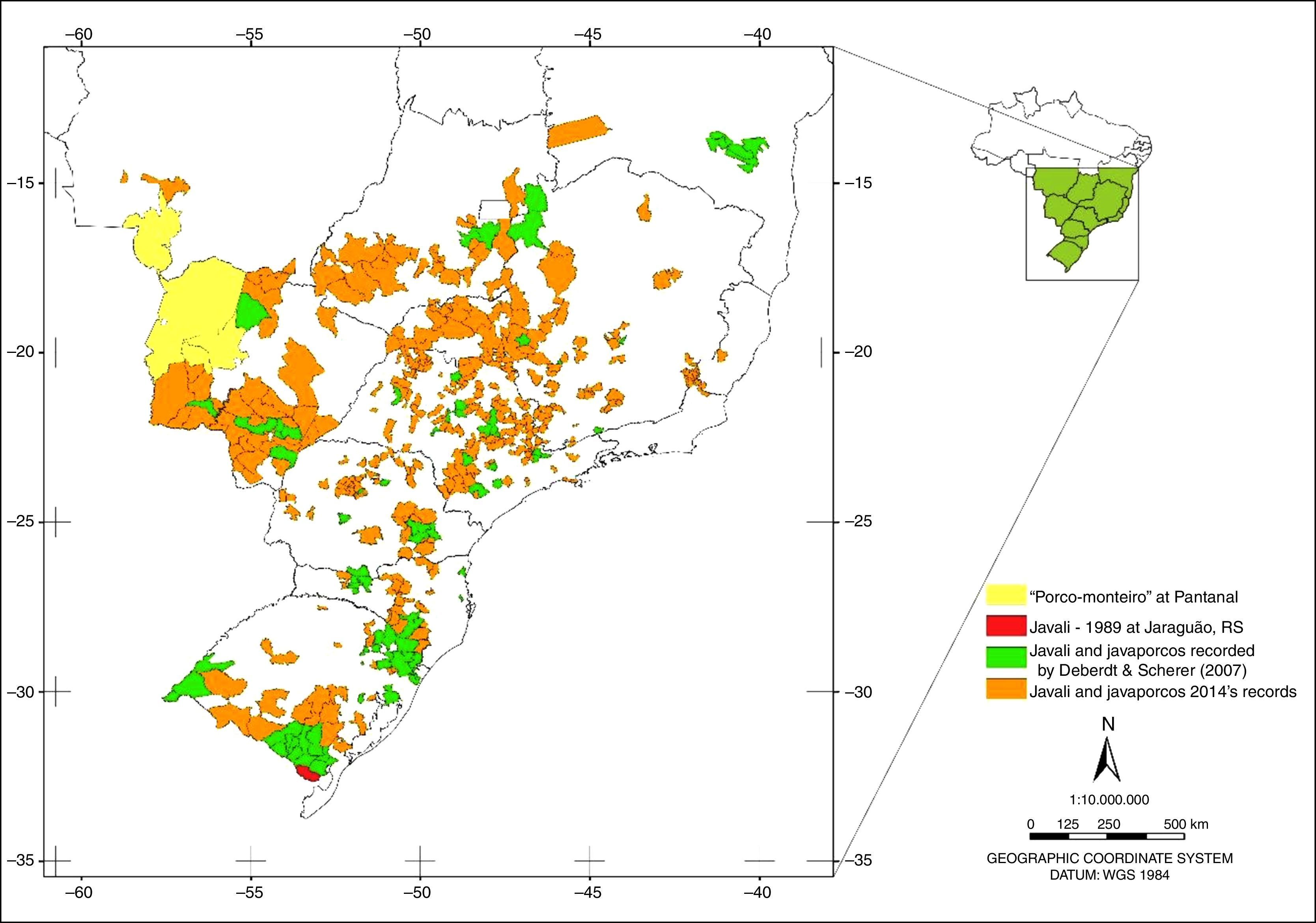 Current distribution of invasive feral pigs in Brazil: economic impacts ...