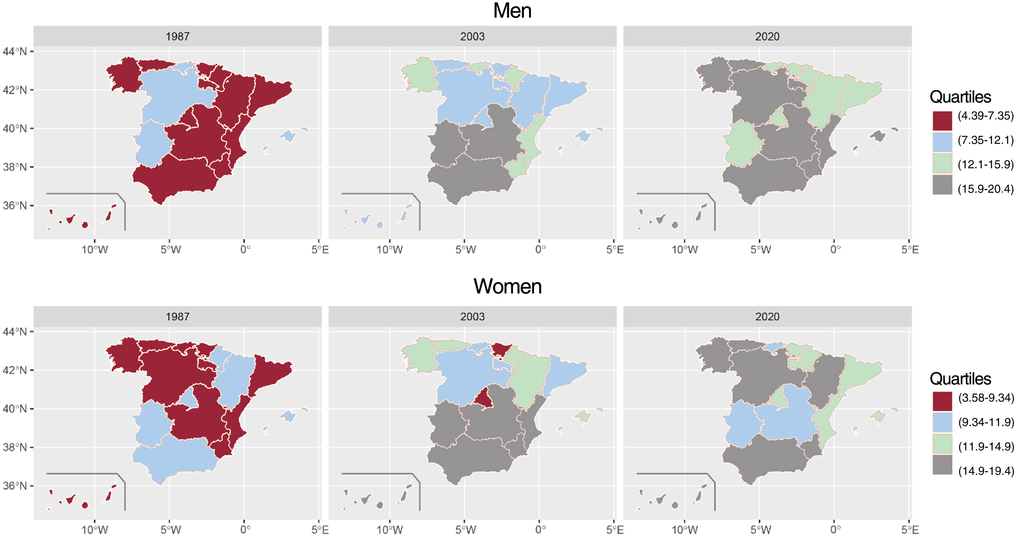 Prevalence of obesity in Spain and its autonomous communities, 1987 ...