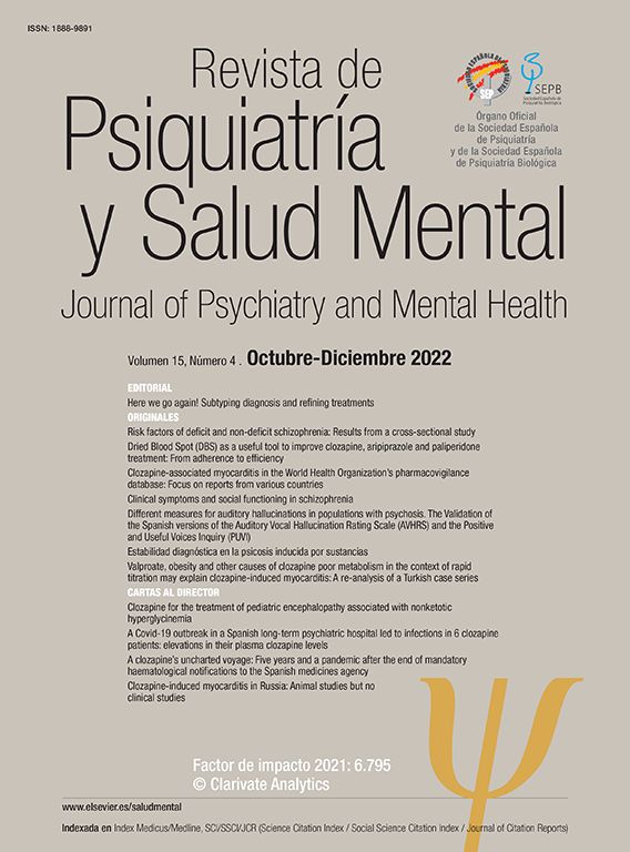 Revista de Psiquiatría y Salud Mental | Revista de Psiquiatría y Salud ...